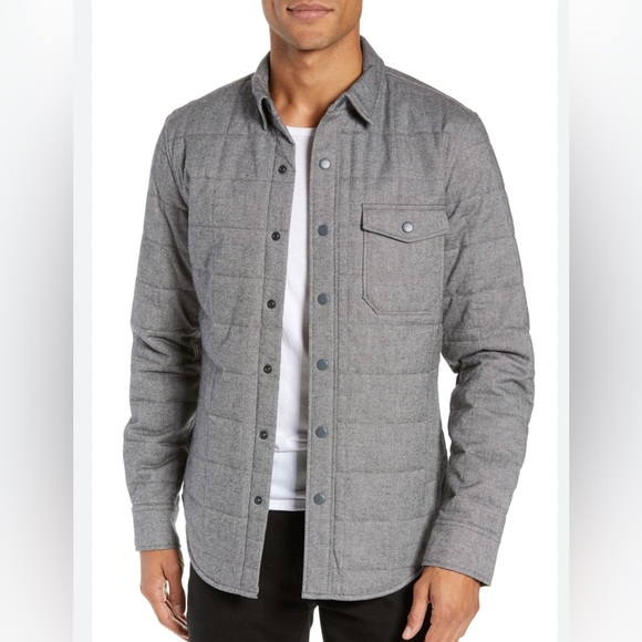 Bonobos | Jackets & Coats | Bonobos Grey Quilted Shirt Jacket Shacket ...